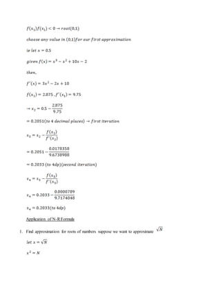 NUMERICAL METHOD | DOCX | Physics | Science