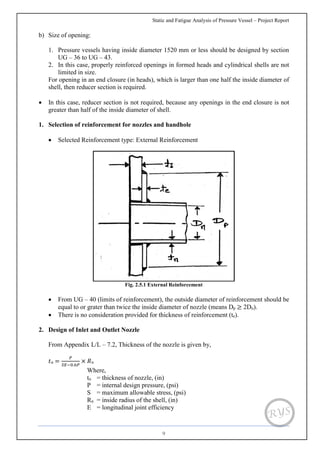 Static and Fatigue Analysis of Pressure Vessel as per ASME Codes | PDF