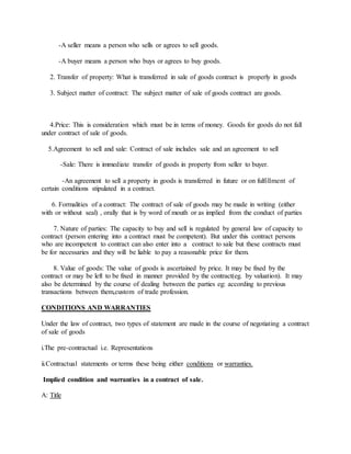 CONTRACT OF SALES | DOCX