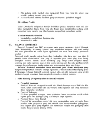 Strategic management. canvas model, diversification, balance scorecard ...