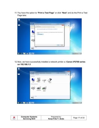 CSS Module 9 - Network Printer | PDF