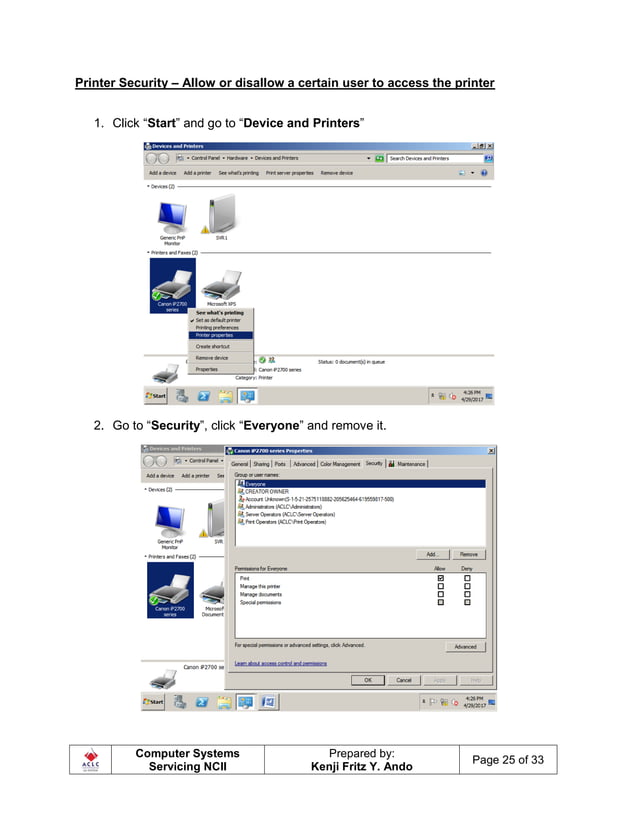CSS Module 9 - Network Printer | PDF