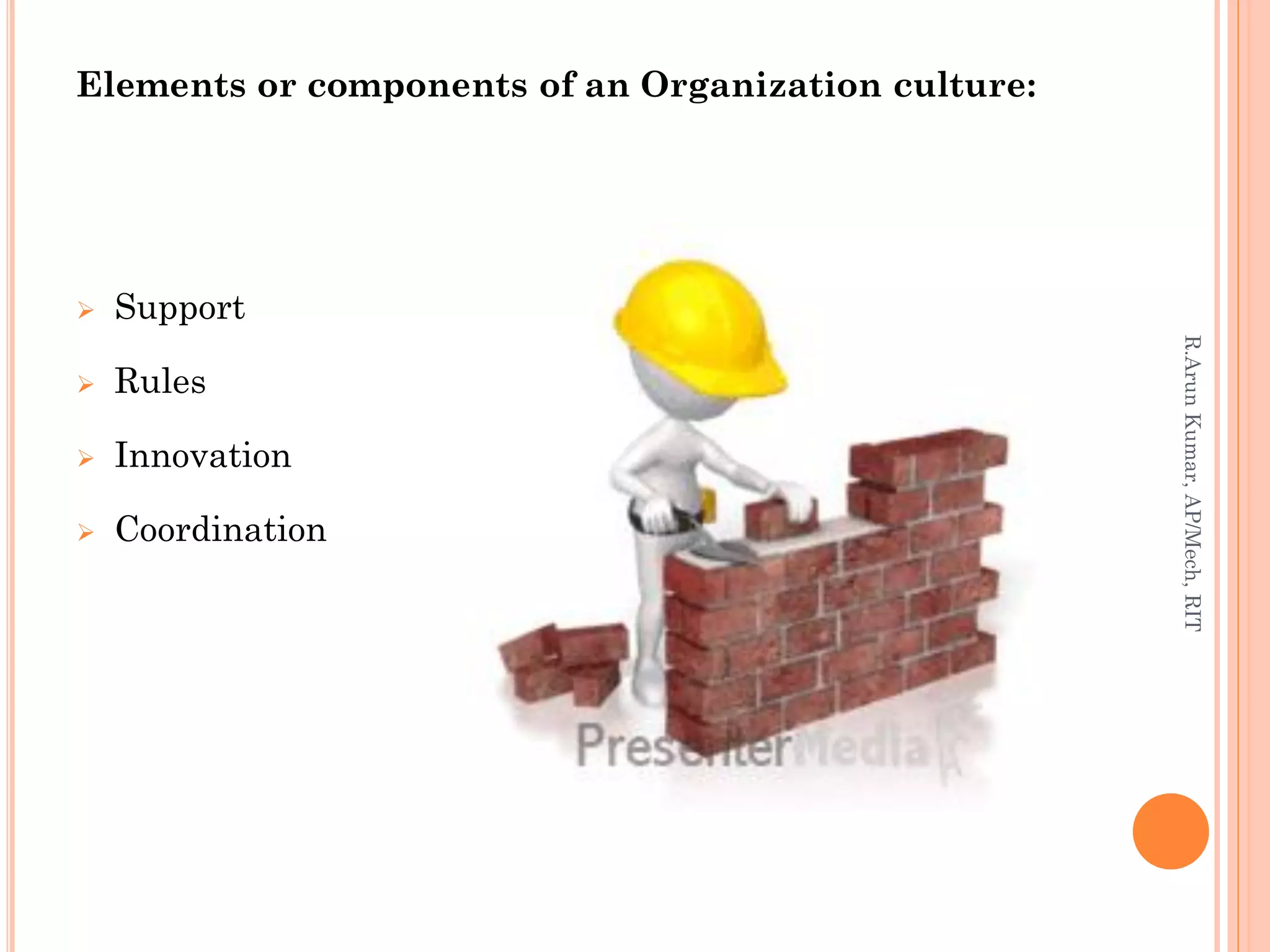 Types and elements of organization culture | PDF