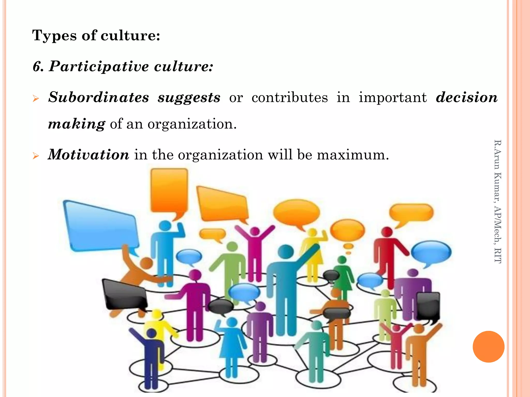 Types and elements of organization culture | PDF