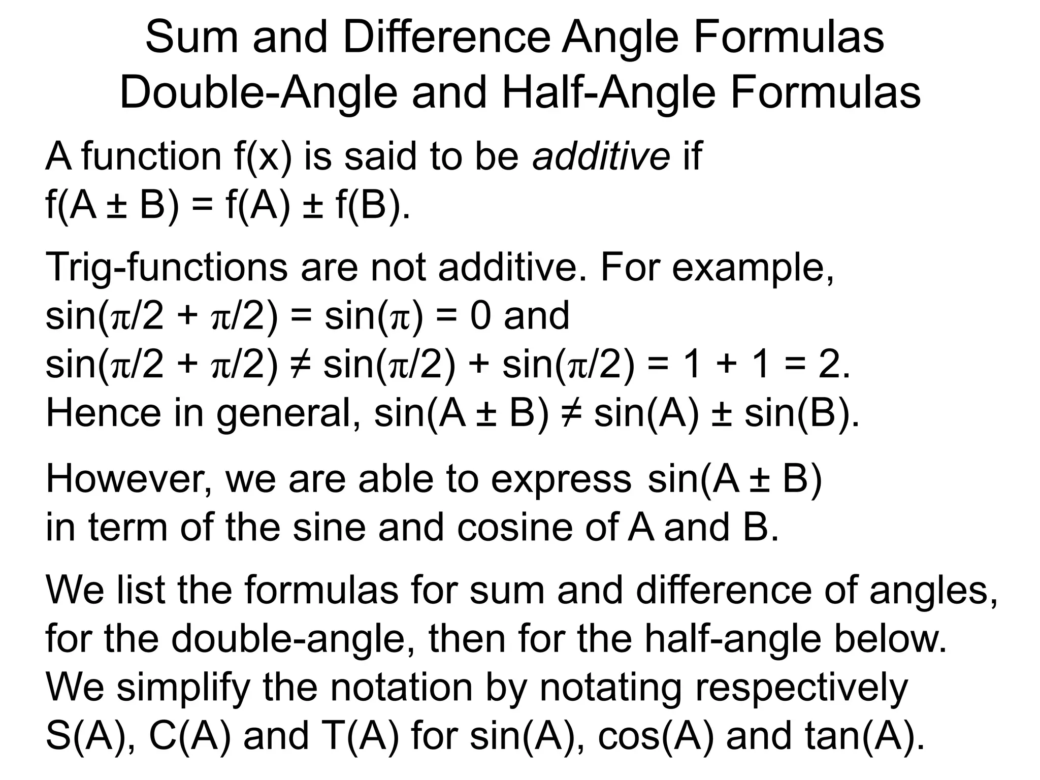 9. sum and double half-angle formulas-x | PPT