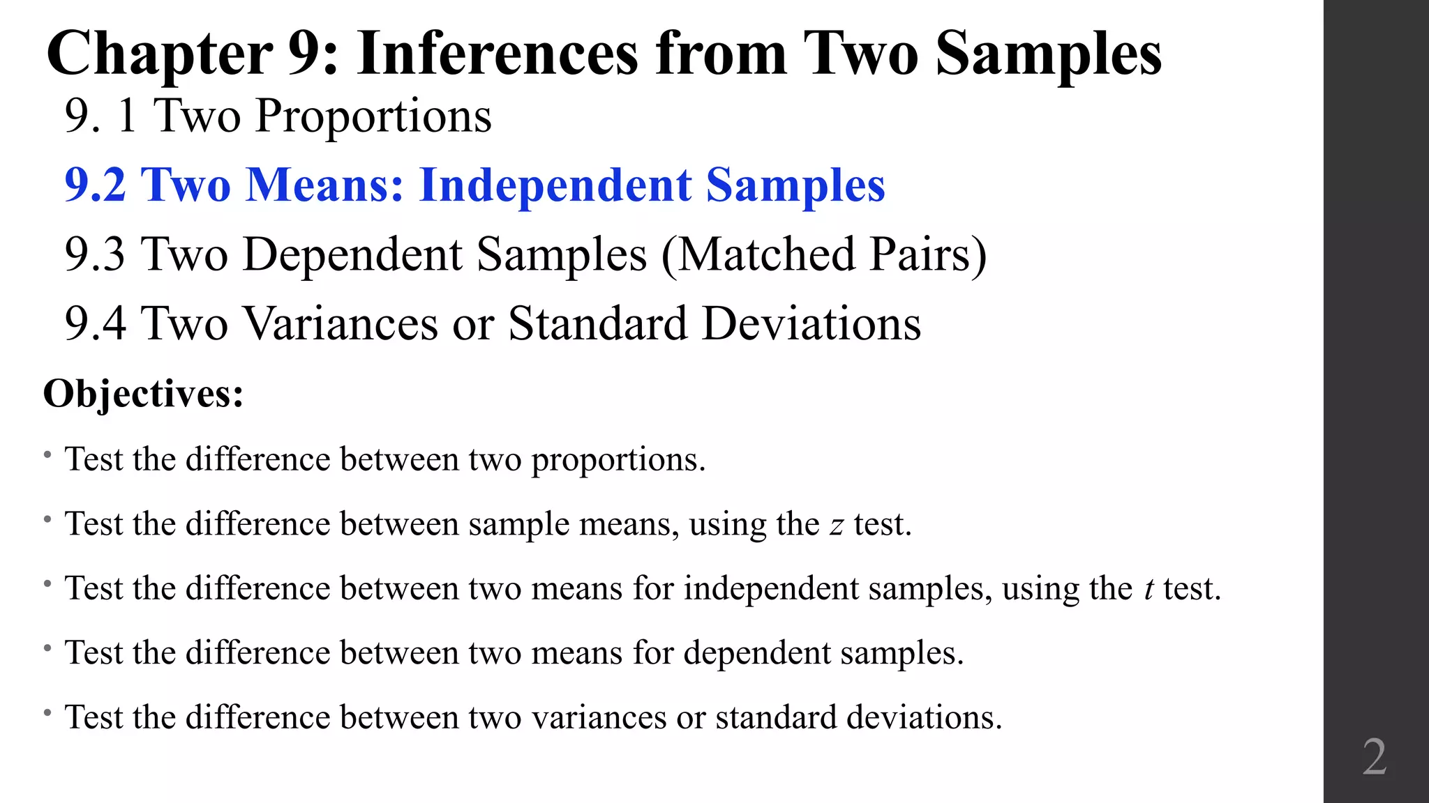 Two Means Independent Samples | PPTX