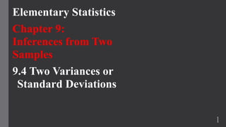 Two variances or standard deviations | PPT