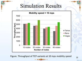 performance evaluation of TCP varients in Mobile ad-hoc Network | PPTX