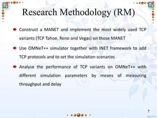 performance evaluation of TCP varients in Mobile ad-hoc Network | PPTX