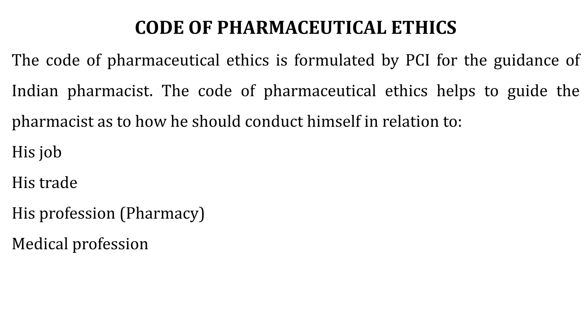 Code of Pharmaceutical Ethics | PPTX
