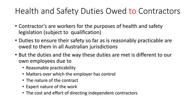 Contractor Safe: Contractor Management & OHS Liability | PPT