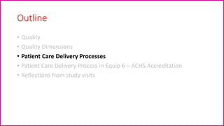 improving quality and safety in patient care delivery . | PPT