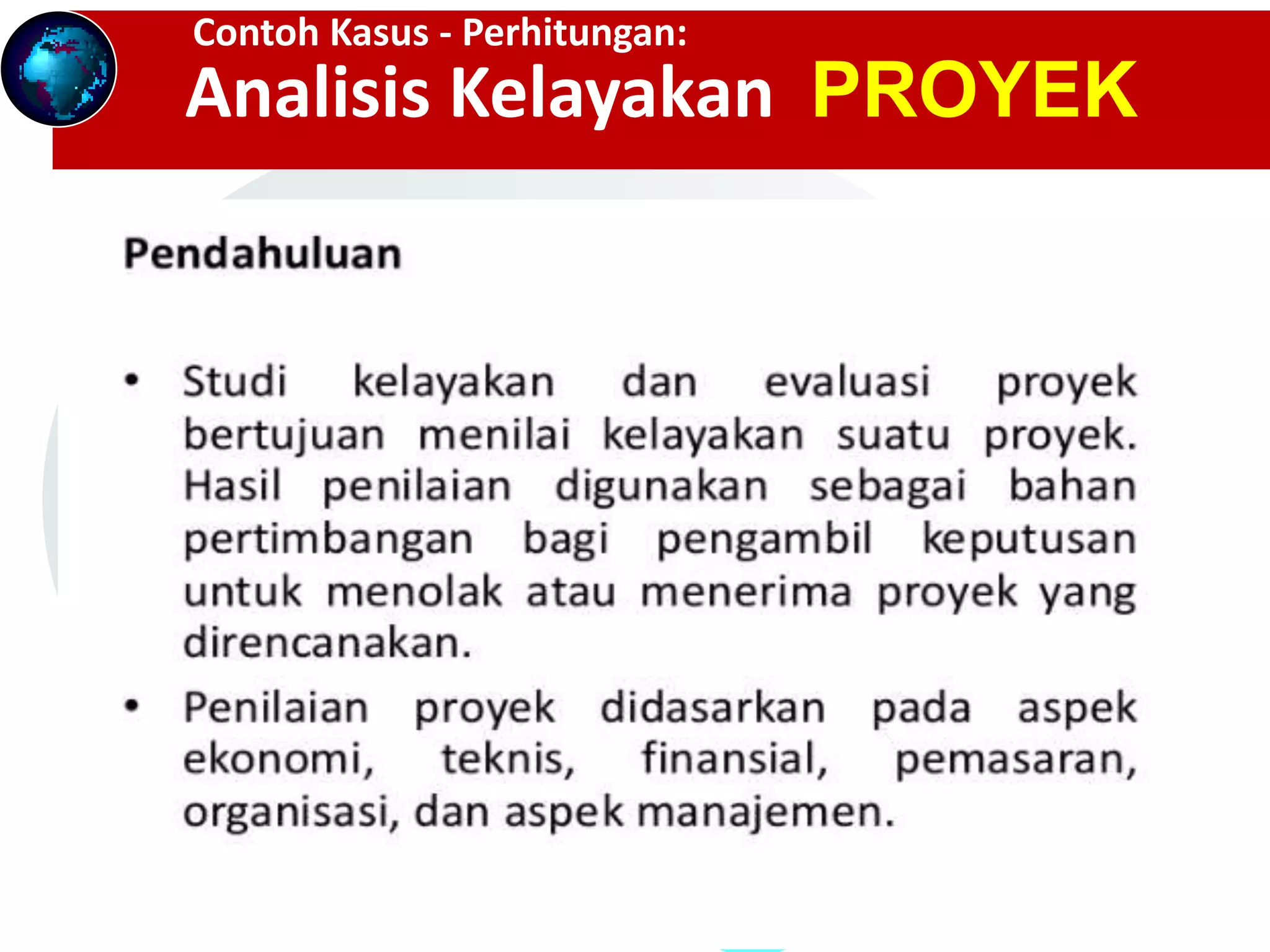 Contoh Perhitungan Kelayakan Proyek _ Materi Training "FEASIBILITY ...