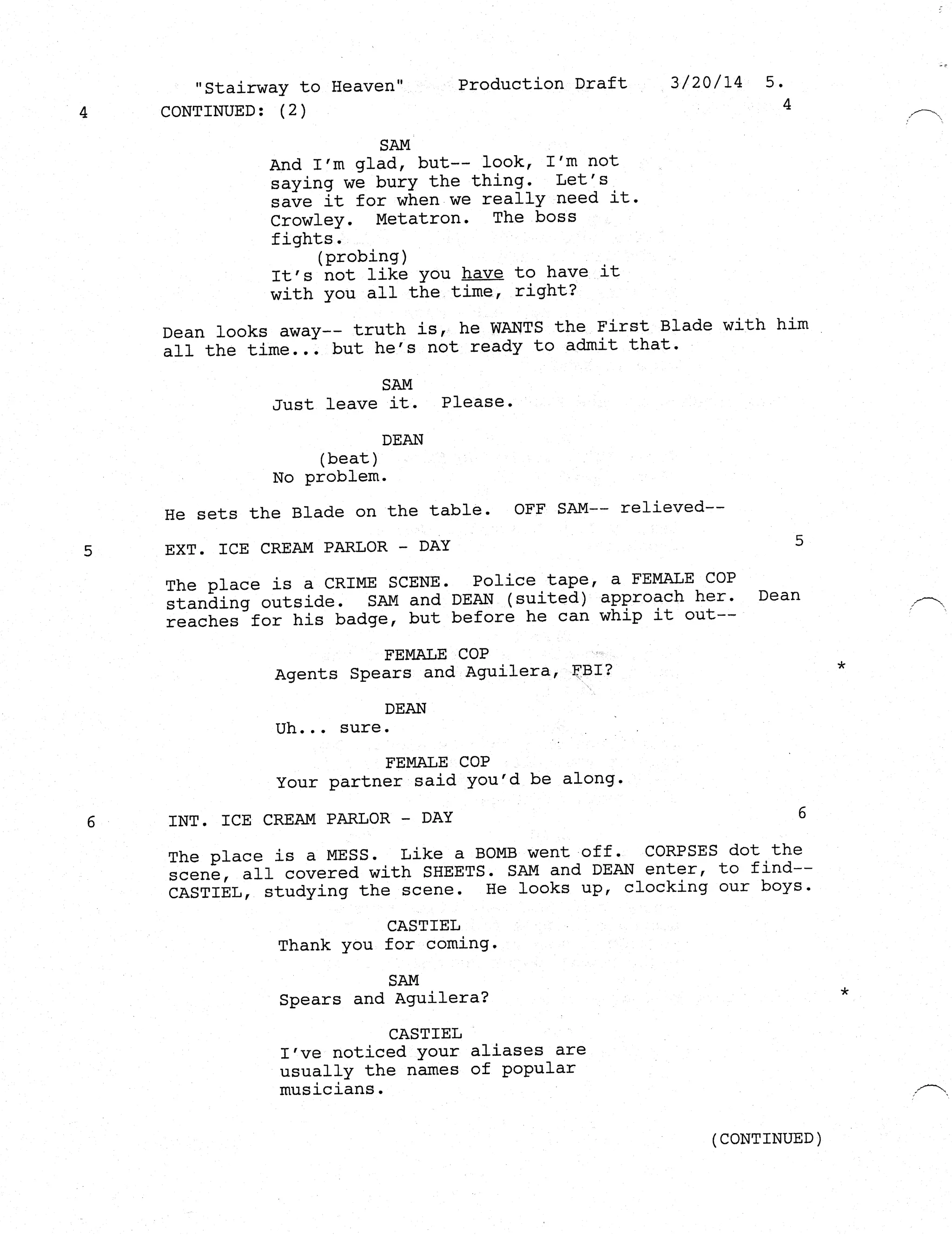 Supernatural 9.22 Stairway to Heaven Script | PDF