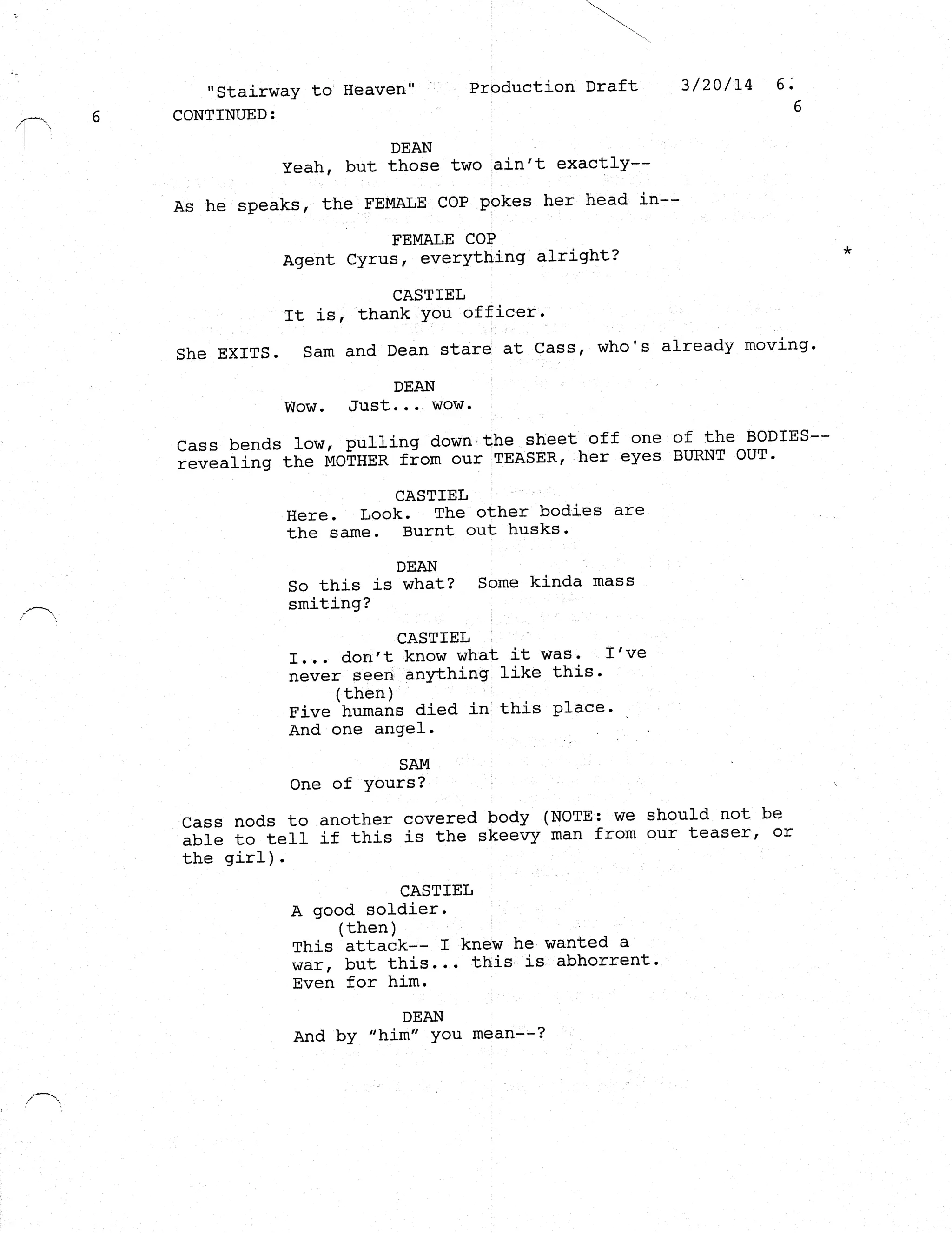 Supernatural 9.22 Stairway to Heaven Script | PDF
