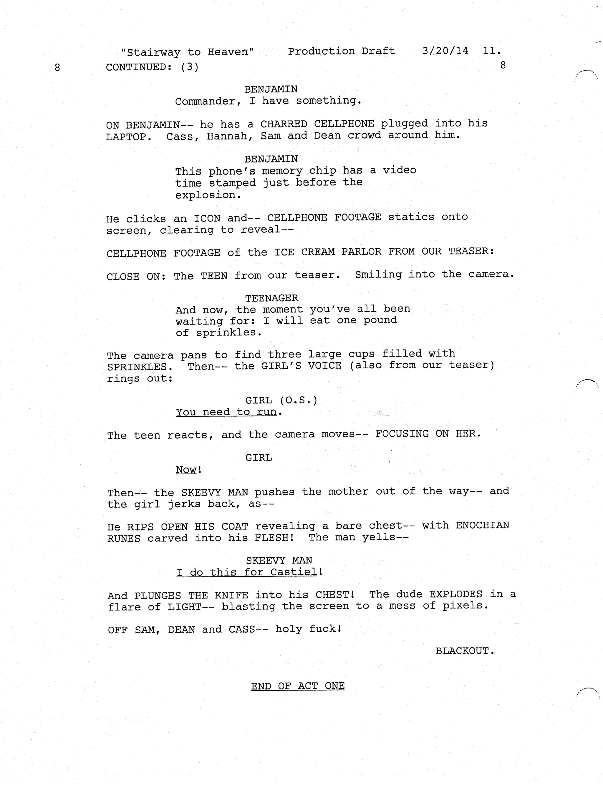 Supernatural 9.22 Stairway to Heaven Script | PDF