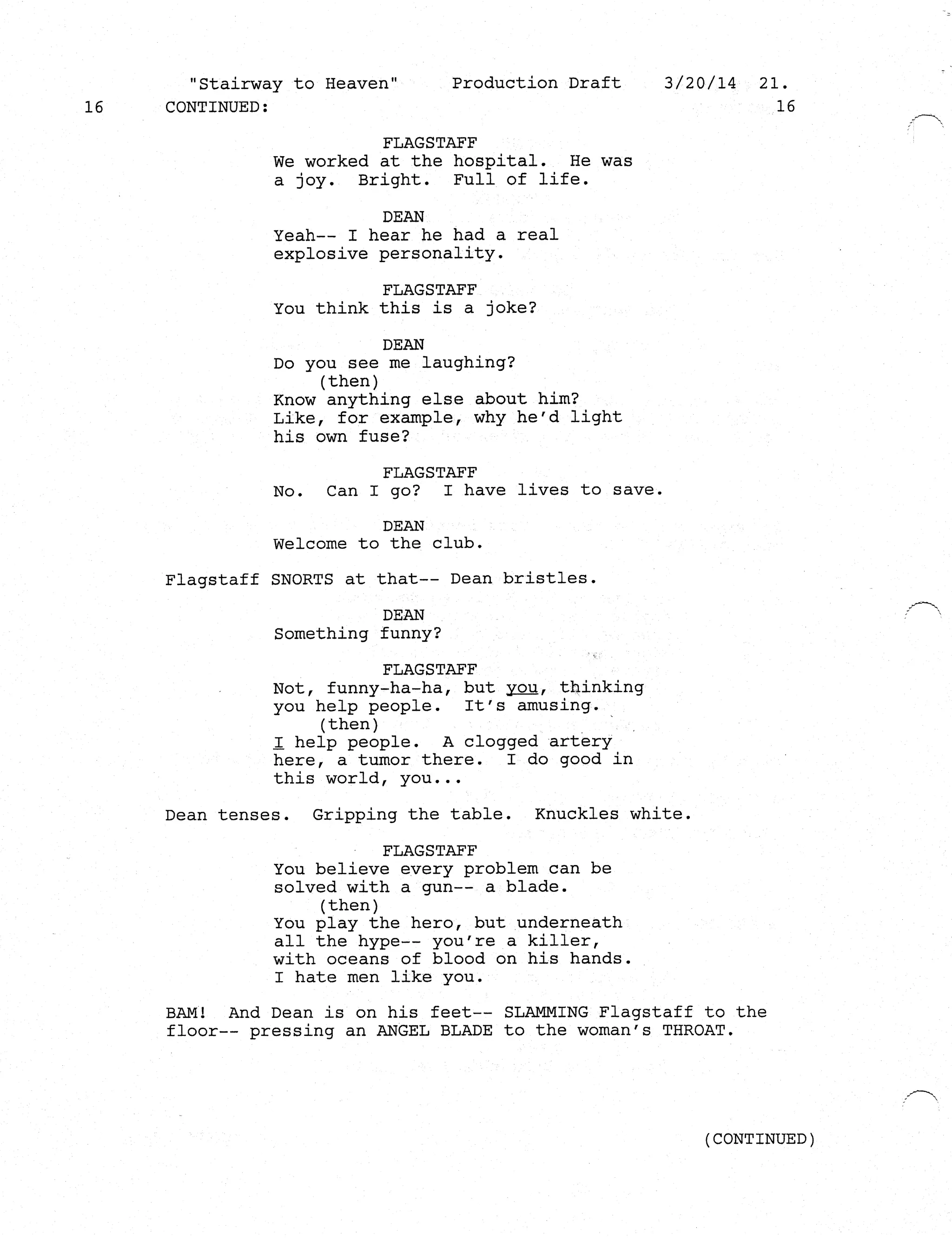 Supernatural 9.22 Stairway to Heaven Script | PDF