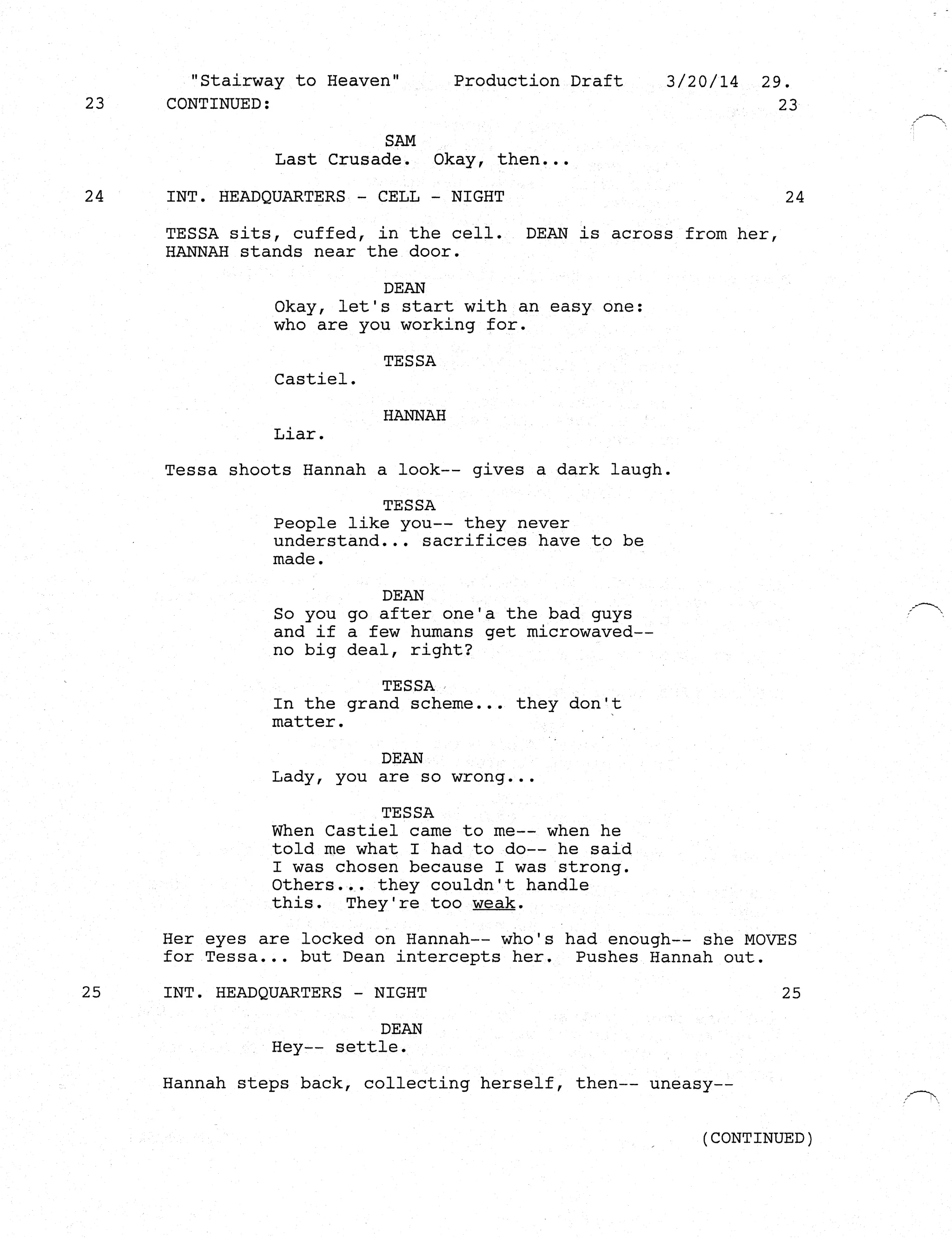 Supernatural 9.22 Stairway to Heaven Script | PDF