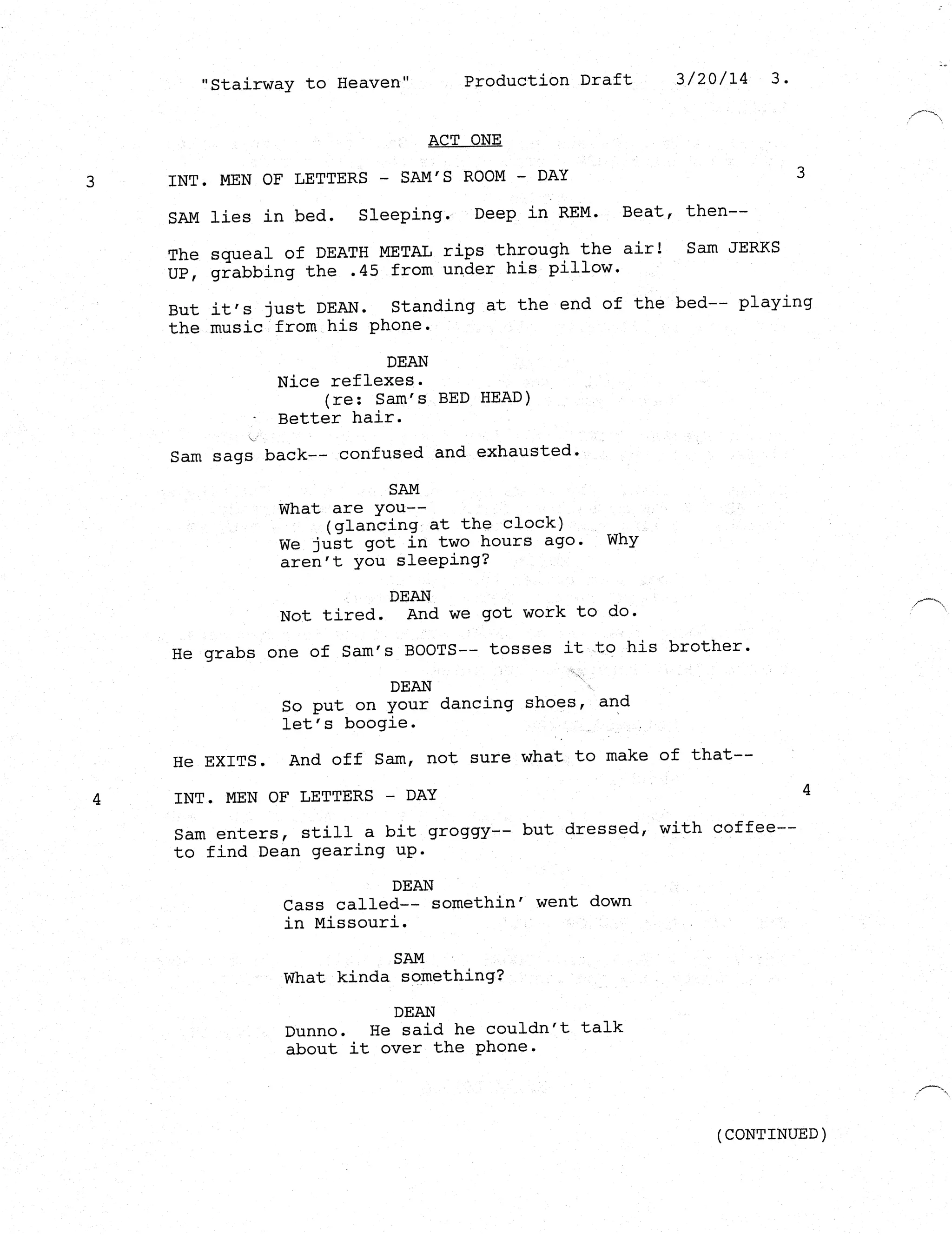 Supernatural 9.22 Stairway to Heaven Script | PDF