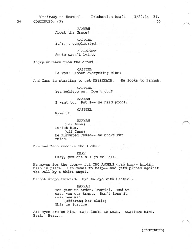 Supernatural 9.22 Stairway to Heaven Script | PDF