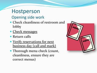 September 19 Front of the House Rules of Service | PDF