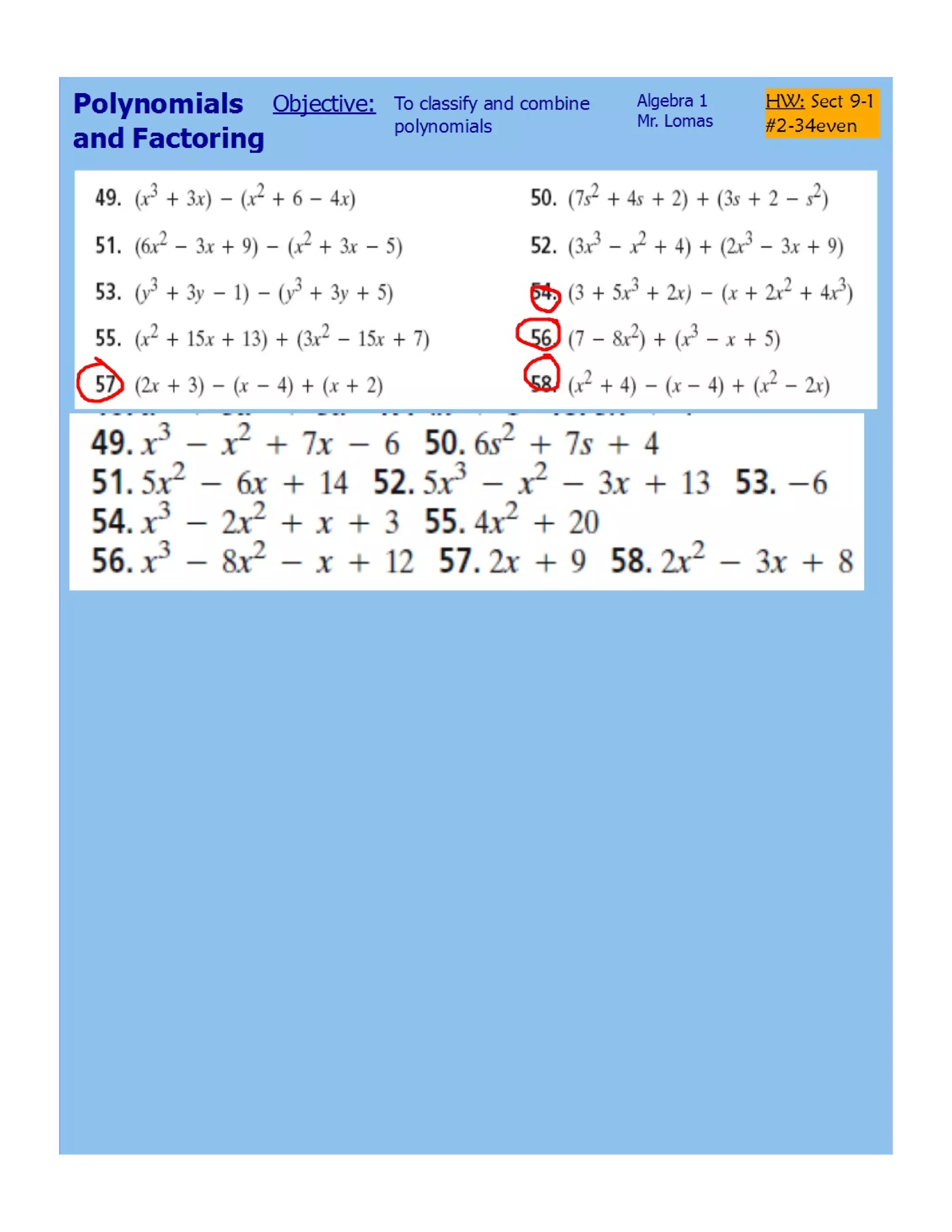 9 1 combining polynomials | PDF