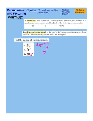9 1 combining polynomials | PDF