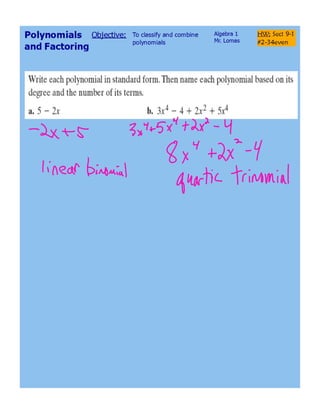 9 1 combining polynomials | PDF