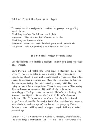 9-1 Final Project One Submission Report To complete this as | DOCX