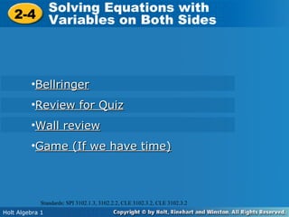 Algebra 1. 9.1 Solving equations review | PPT | Physics | Science