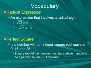 9.1 square roots day 1 | PPT