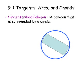 9 1 Tangents Arcs And Chords | PPT