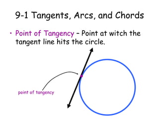 9 1 Tangents Arcs And Chords | PPT