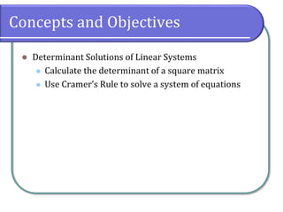 9.3 Determinant Solution of Linear Systems | PDF