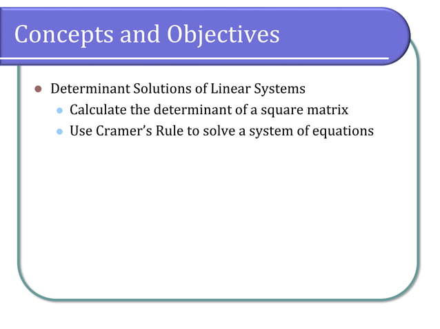 9.3 Determinant Solution of Linear Systems | PDF