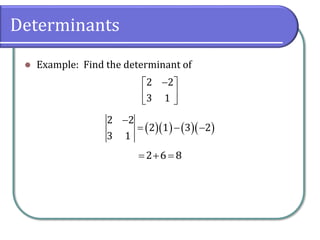 9.3 Determinant Solution of Linear Systems | PDF