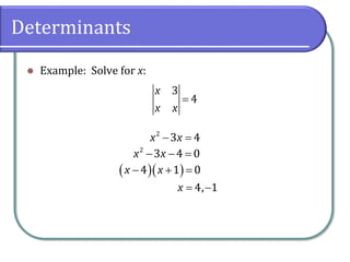 9.3 Determinant Solution of Linear Systems | PDF