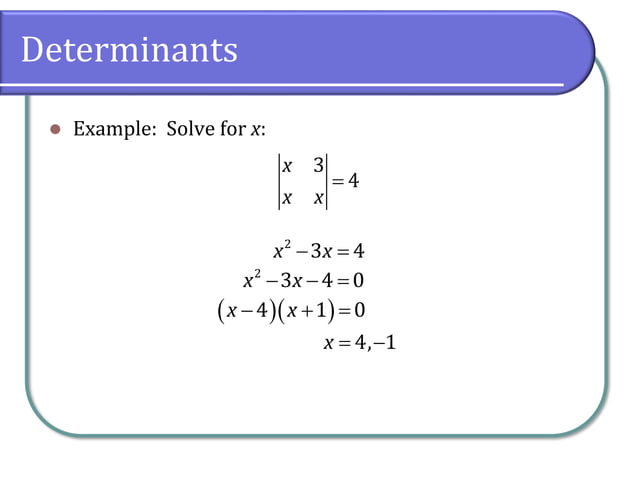9 3 Determinant Solution Of Linear Systems Pdf