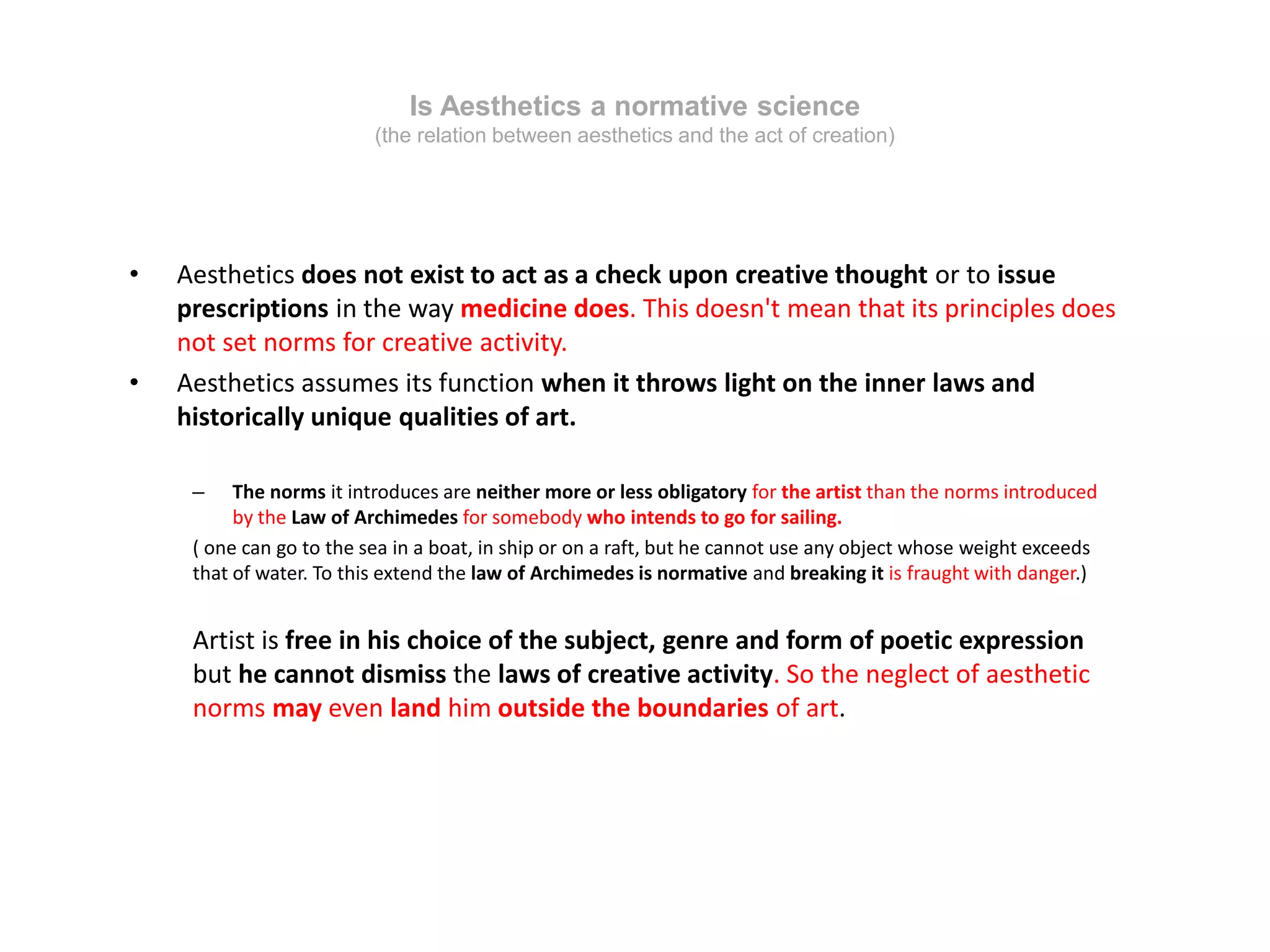. aesthetics a normative science | PPT