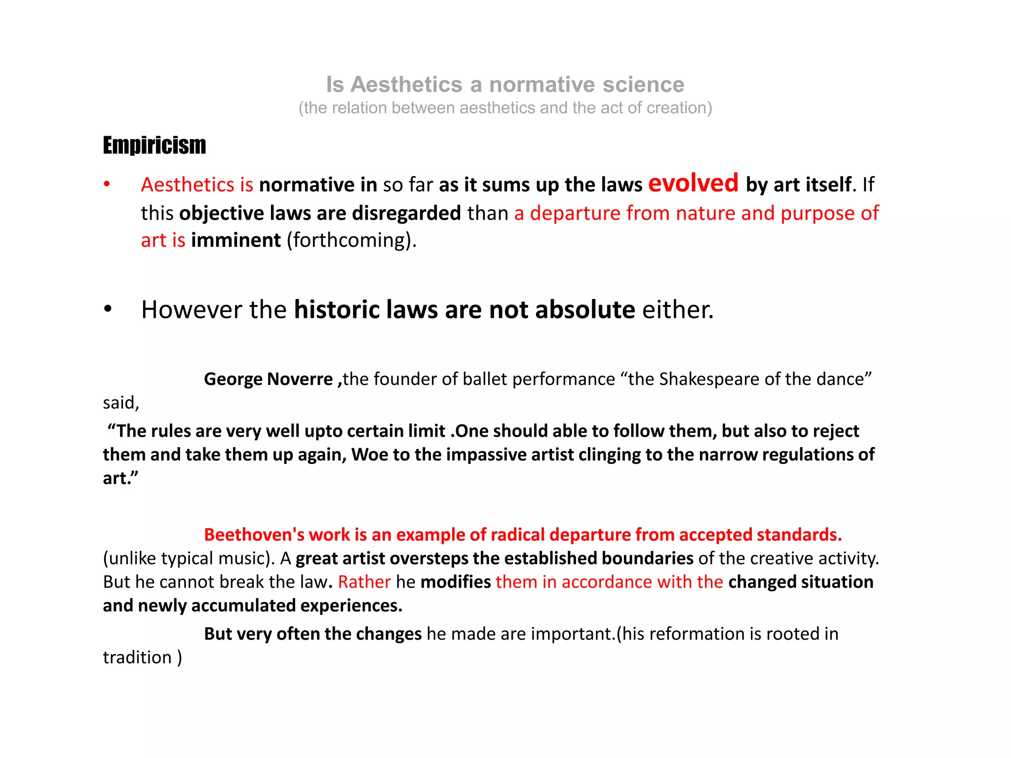 . aesthetics a normative science | PPT