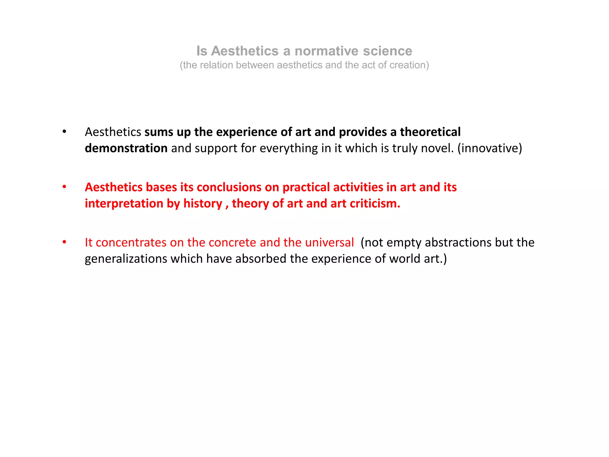 . aesthetics a normative science | PPT