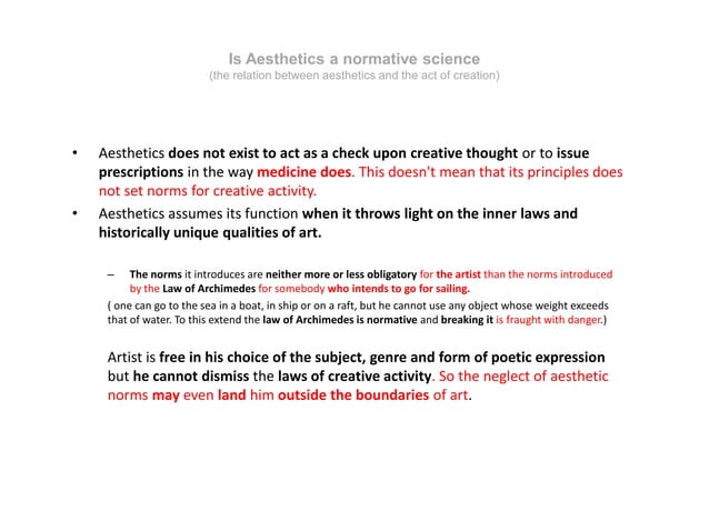 . aesthetics a normative science | PPT