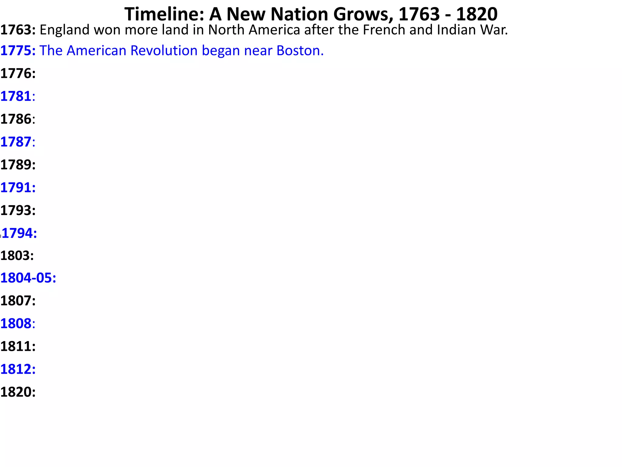 Early US History Timeline | PPTX