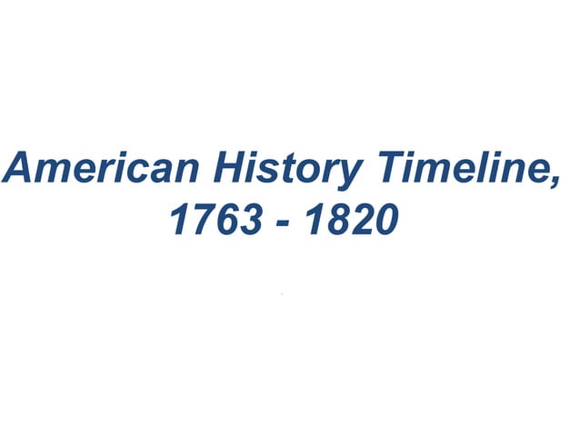 Early US History Timeline | PPT