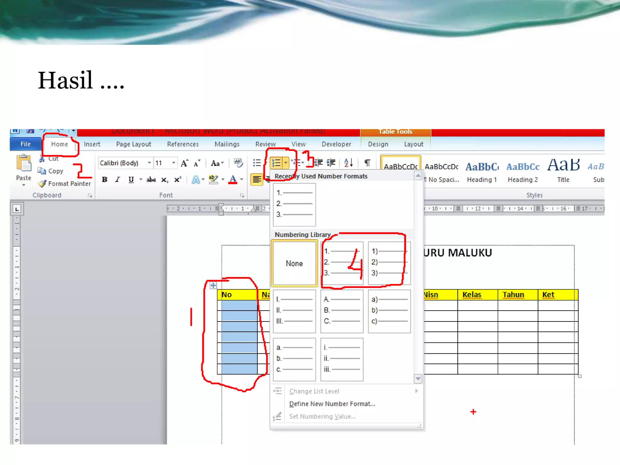 9. materi trik cepat kerja dengan tabel ms.word