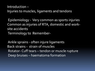 Physiotherapy Management in Soft Tissue Injury | PPT