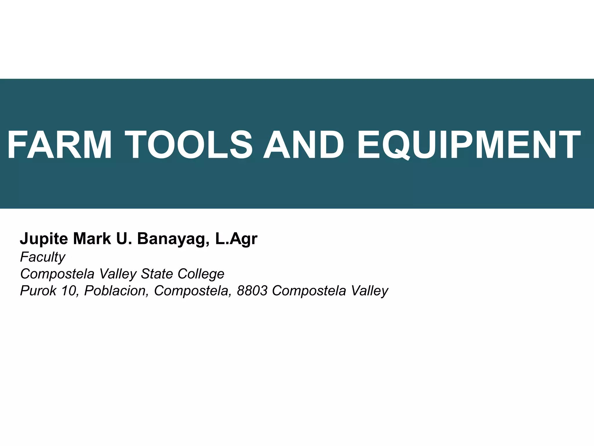 Basic Farm Tools | PDF