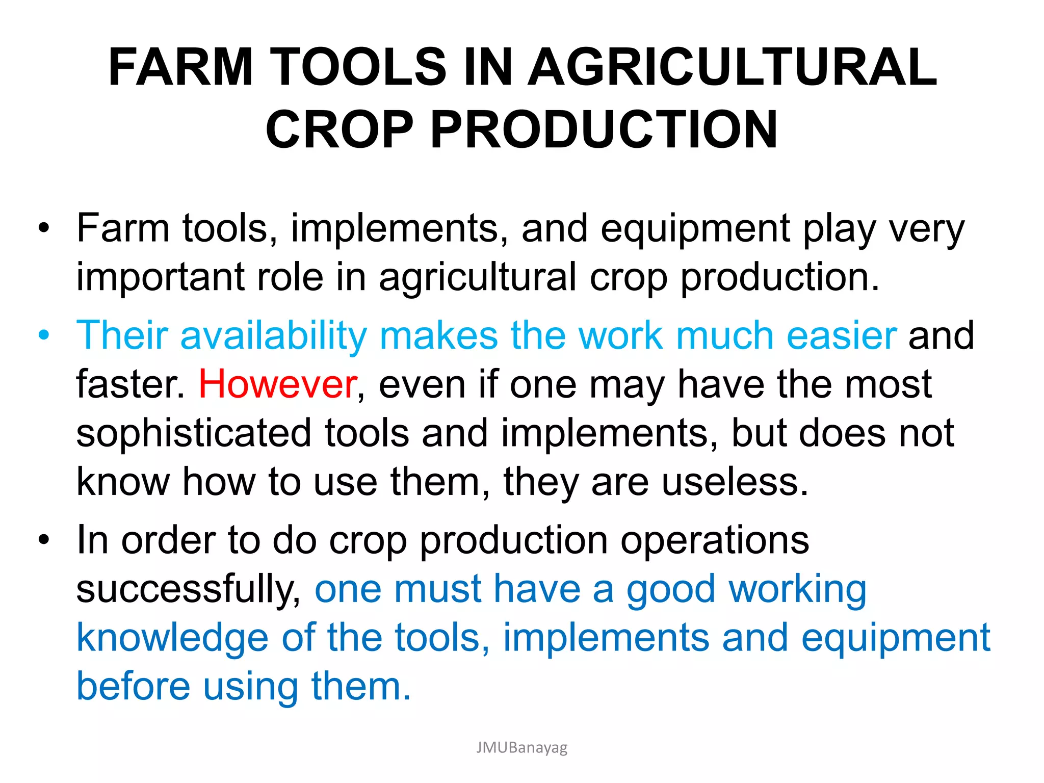 Basic Farm Tools | PDF