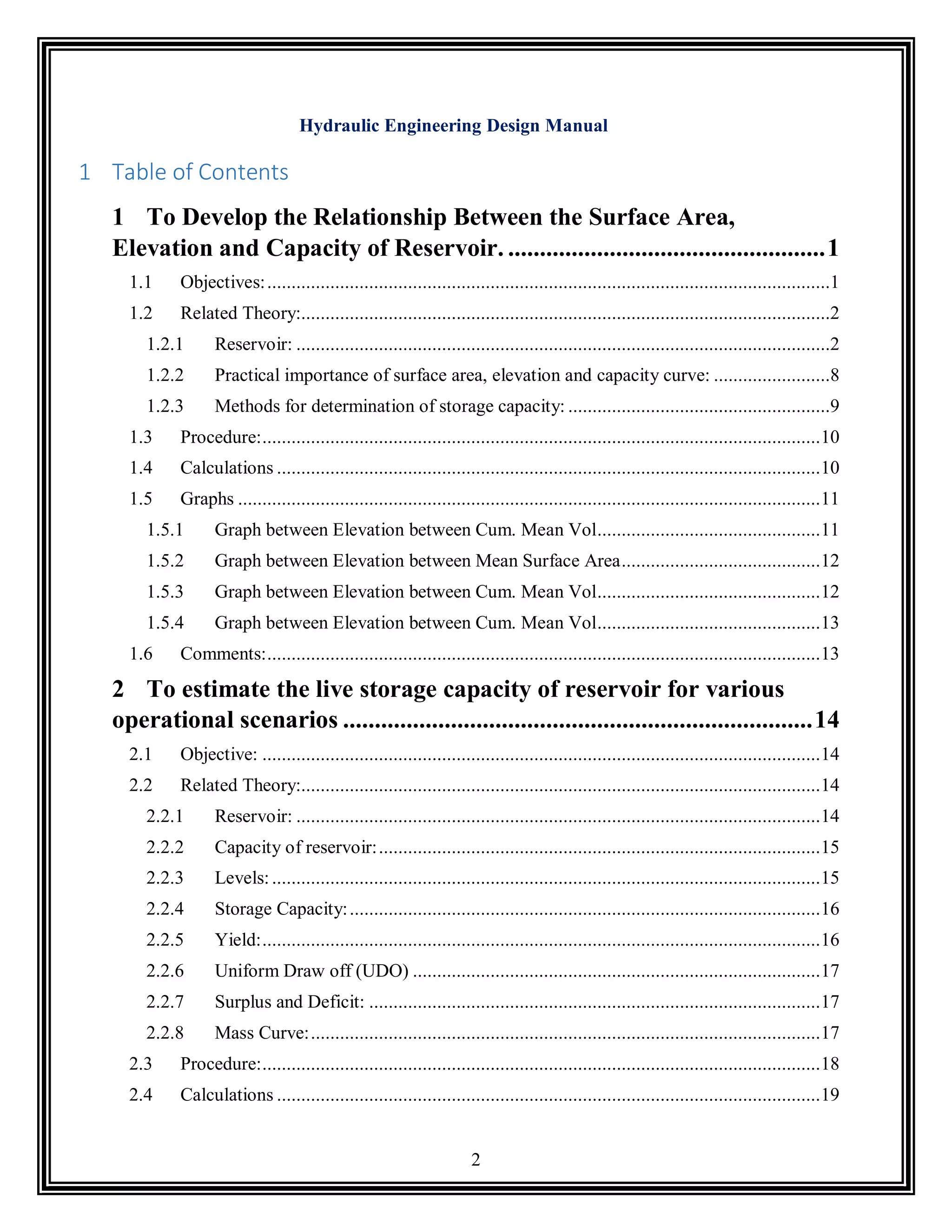 Hydraulic Engineering Design Manual | PDF
