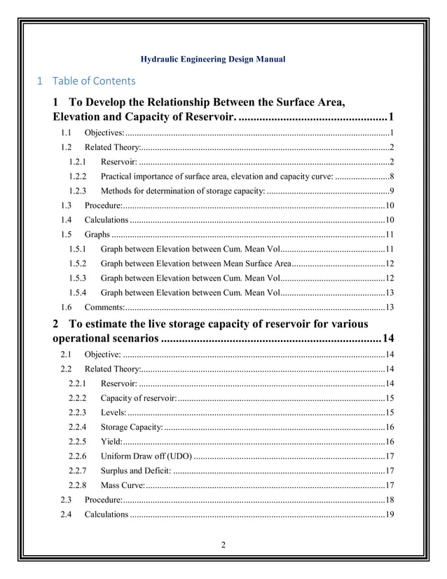 Hydraulic Engineering Design Manual | PDF